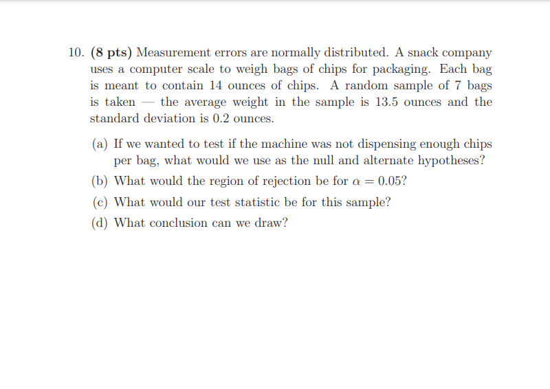 Solved (8 ﻿pts) ﻿Measurement errors are normally | Chegg.com