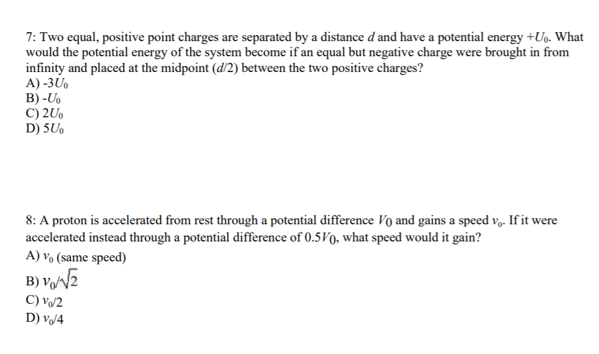 Solved 7: Two equal, positive point charges are separated by | Chegg.com