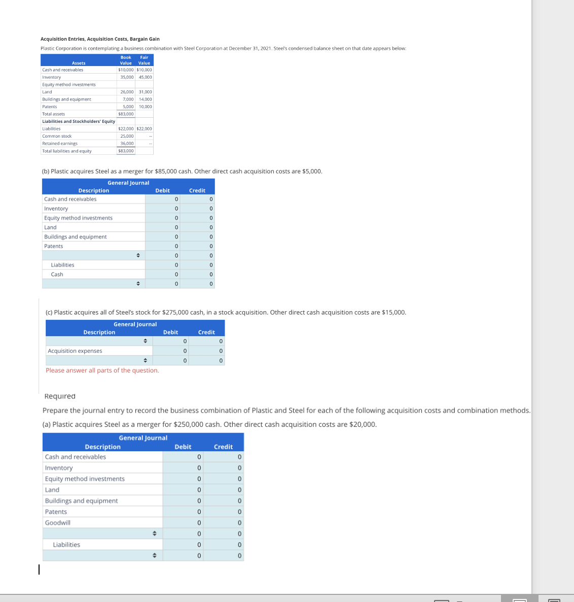 Solved Acquisition Entries, Acquisition Costs, Bargain | Chegg.com