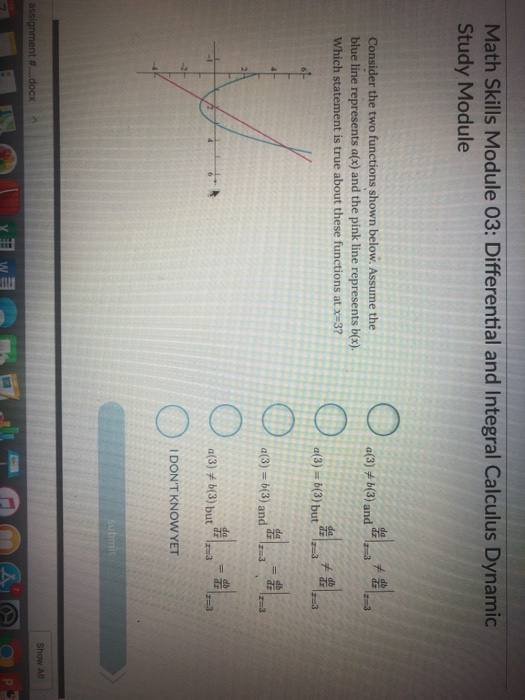 Solved Math Skills Module 03: Differential and Integral | Chegg.com