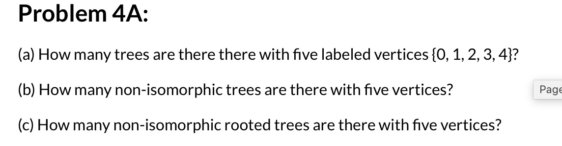 Solved Problem 4A: (a) How many trees are there there with | Chegg.com