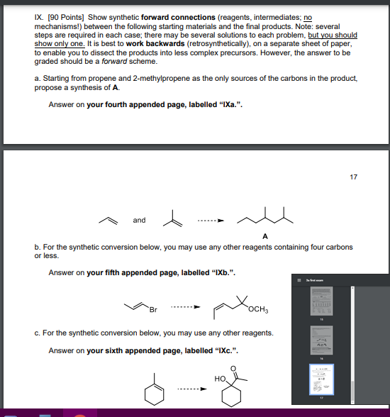Show synthetic forward connections (reagents, | Chegg.com