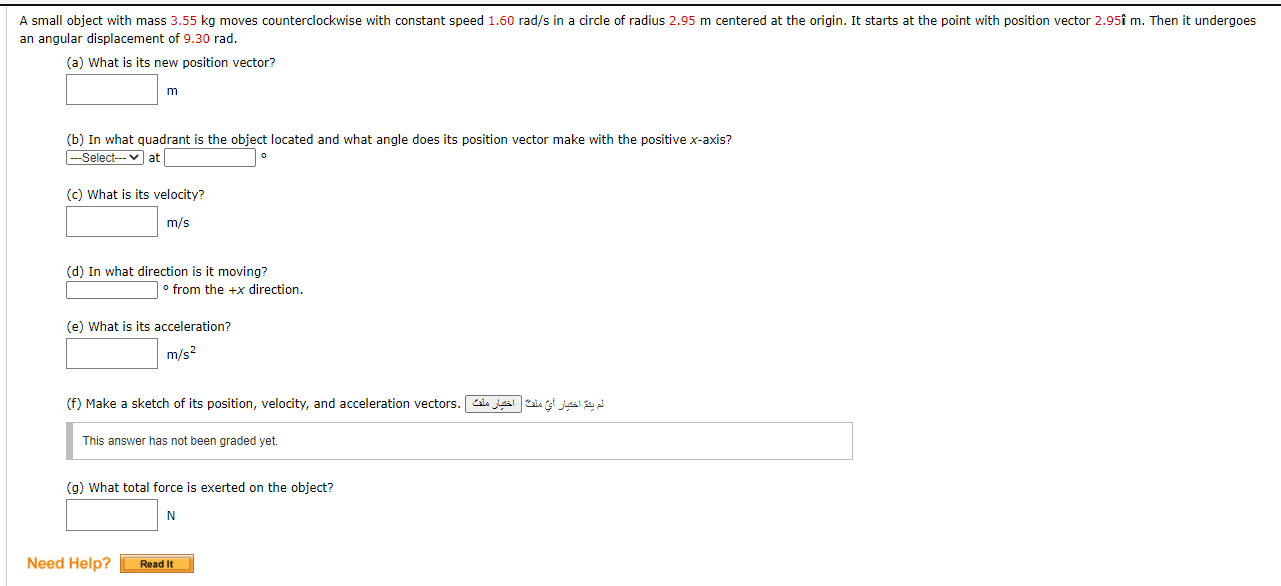 Solved A Small Object With Mass 3 55 Kg Moves