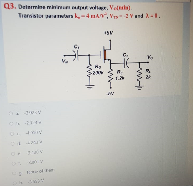 Solved Q3. Determine minimum output voltage, Vo(min). | Chegg.com
