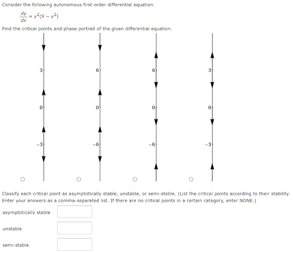 Solved Consider the following autonomous first-order | Chegg.com