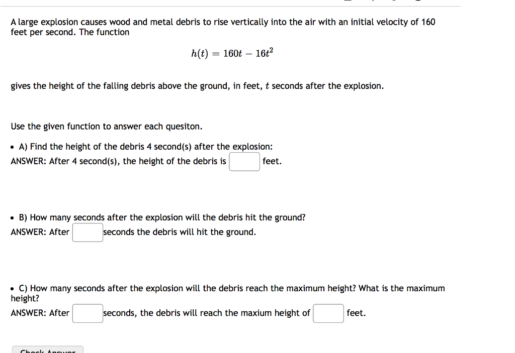 Solved A large explosion causes wood and metal debris to | Chegg.com