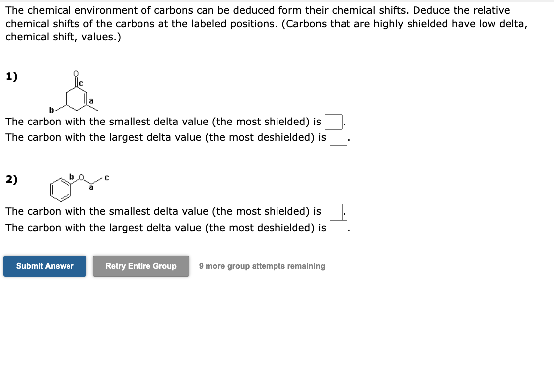 Solved The chemical environment of carbons can be deduced | Chegg.com