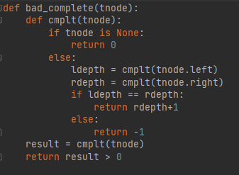 Solved The function below bad\_complete(tnode) returns True | Chegg.com