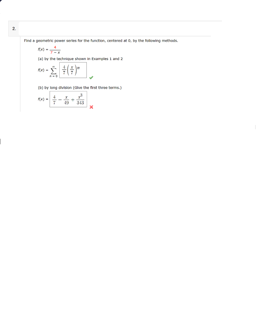 Solved 2. Find a geometric power series for the function, | Chegg.com