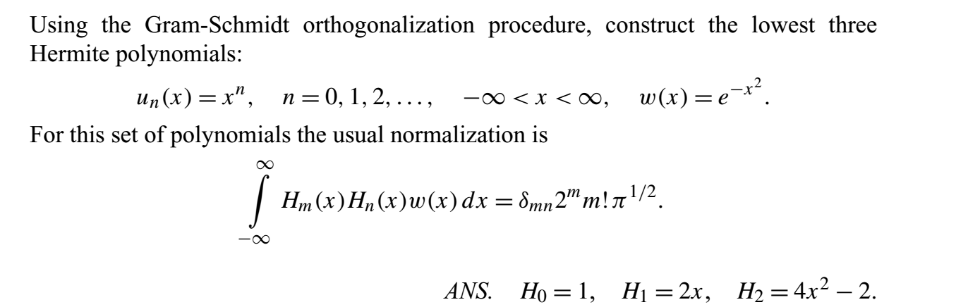 Solved Using the Gram-Schmidt orthogonalization procedure, | Chegg.com