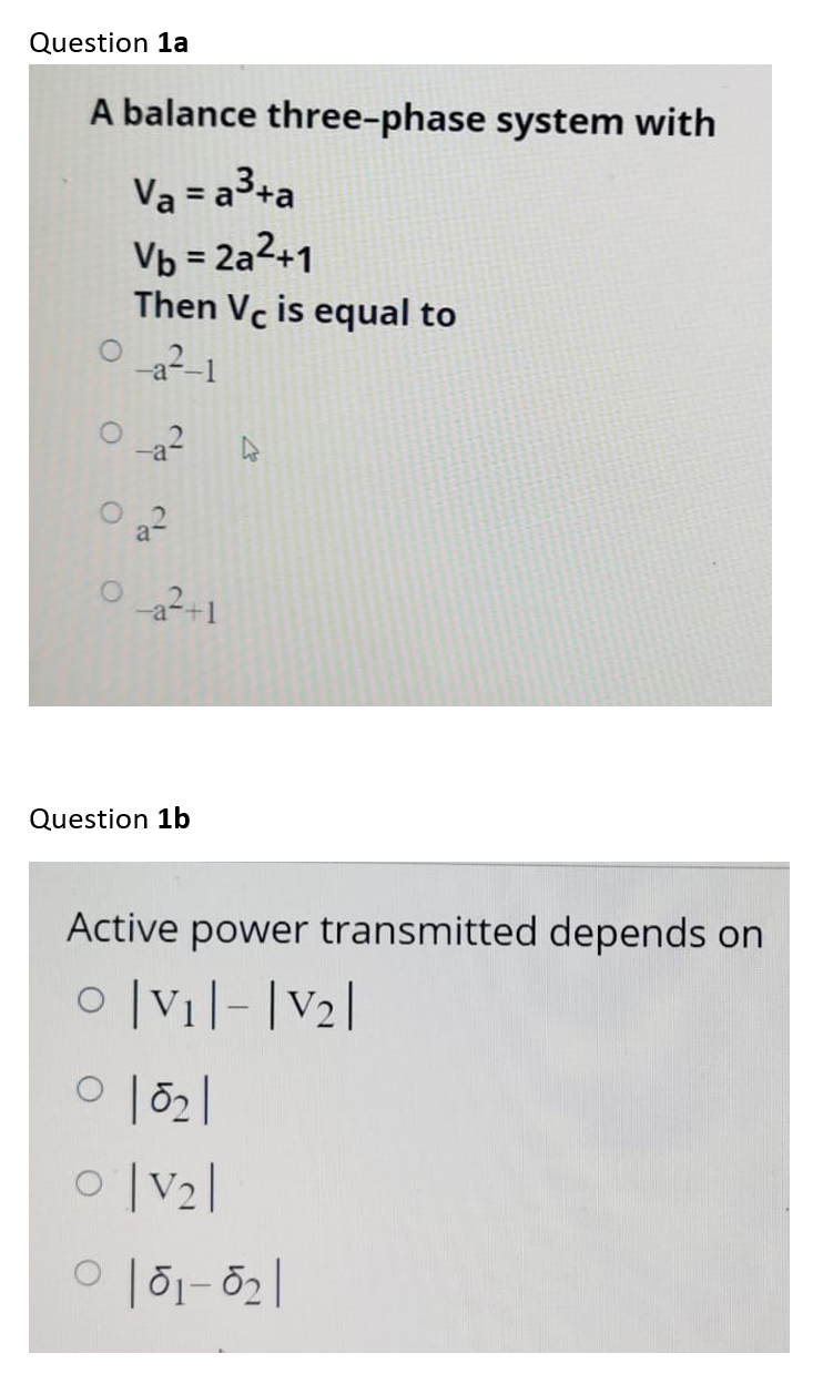 Solved Question la A balance three-phase system with Va = | Chegg.com