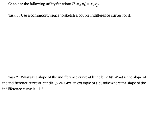 Solved Consider The Following Utility Function U X1 X2