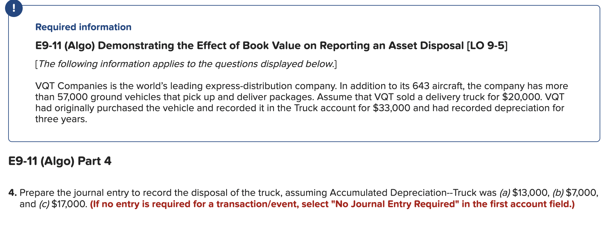 Solved Required information E9-11 (Algo) Demonstrating the | Chegg.com