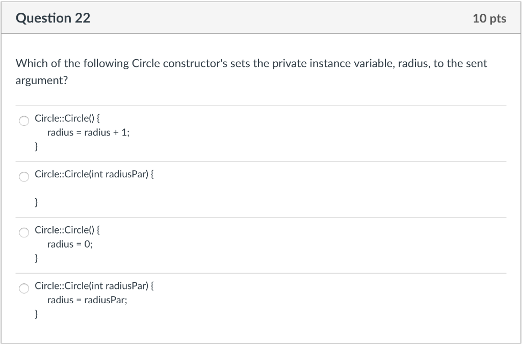 Solved Which of the following Card constructor's sets the | Chegg.com