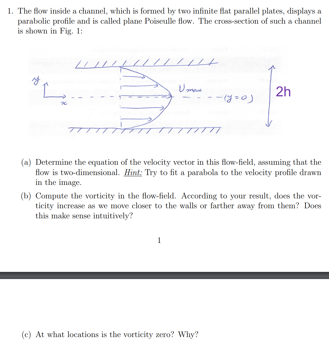 Solved The flow inside a channel, which is formed by two | Chegg.com