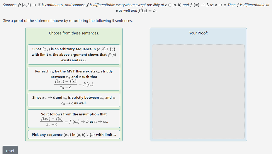 Solved Suppose f:(a,b)→R is continuous, and suppose f is | Chegg.com