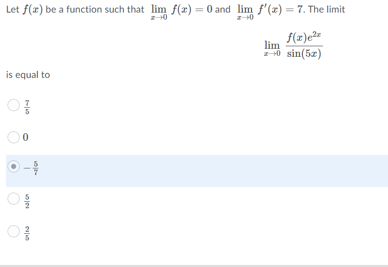 Solved Let f(x) be a function such that lim f(x) = 0 and lim | Chegg.com