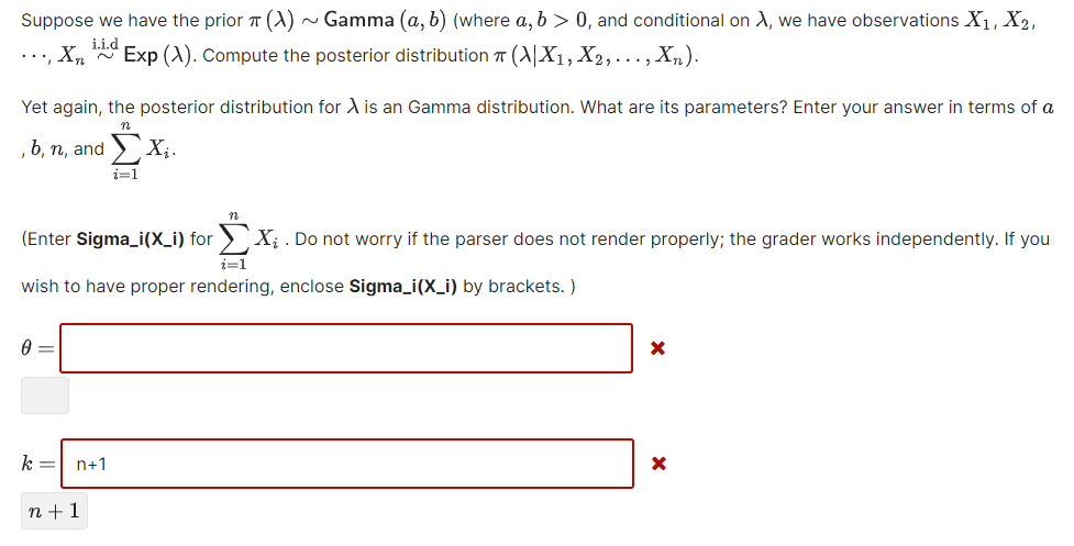 Solved Suppose we have the prior π(λ)∼Gamma(a,b) (where | Chegg.com