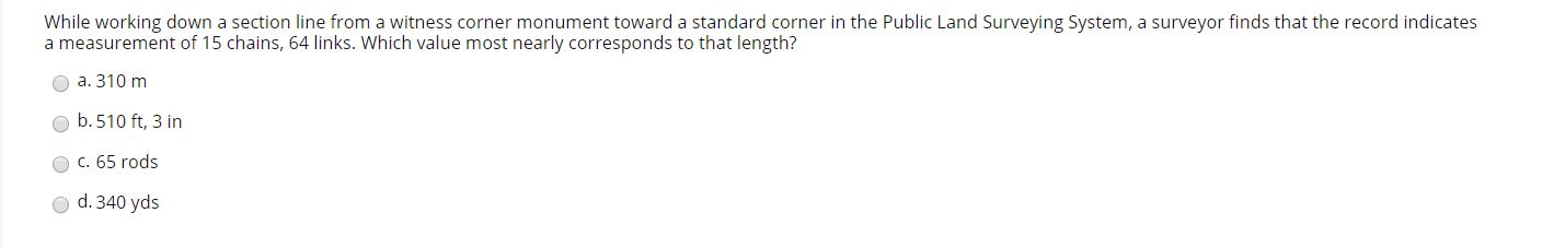Solved While working down a section line from a witness | Chegg.com