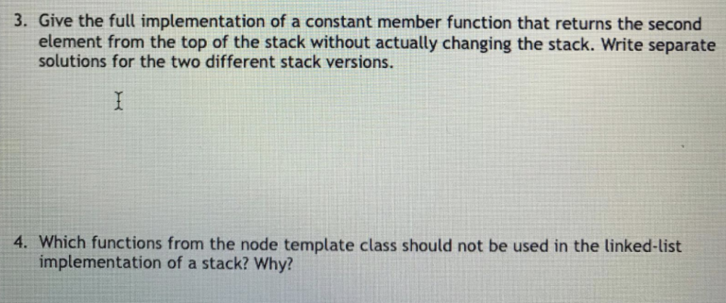 Solved 3. Give the full implementation of a constant member | Chegg.com