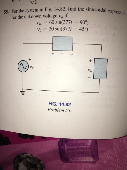 Solved V2 in Fig. 14.82, find the sinusoidal expression for | Chegg.com