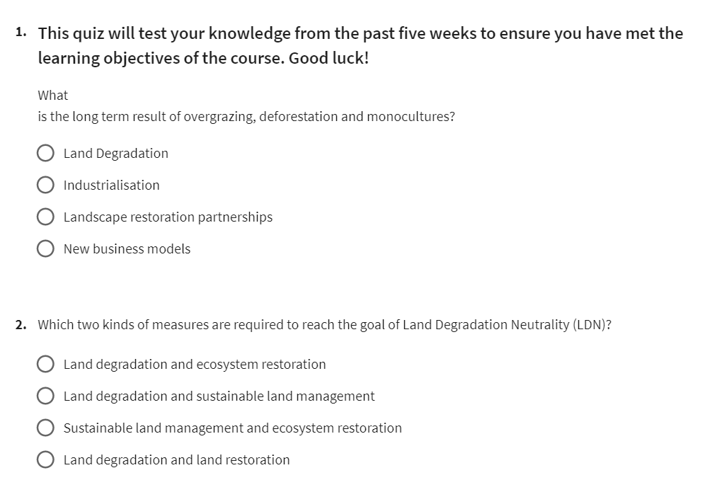 Solved 1. This quiz will test your knowledge from the past | Chegg.com