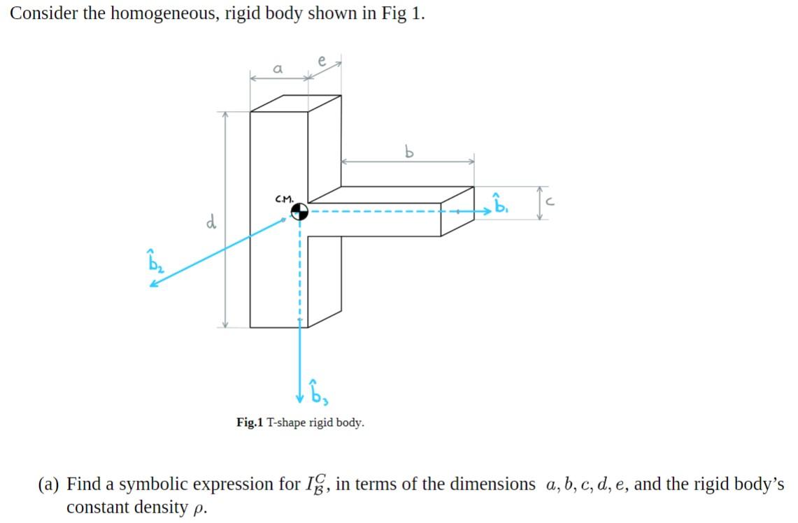 Solved Consider the homogeneous, rigid body shown in Fig 1. | Chegg.com