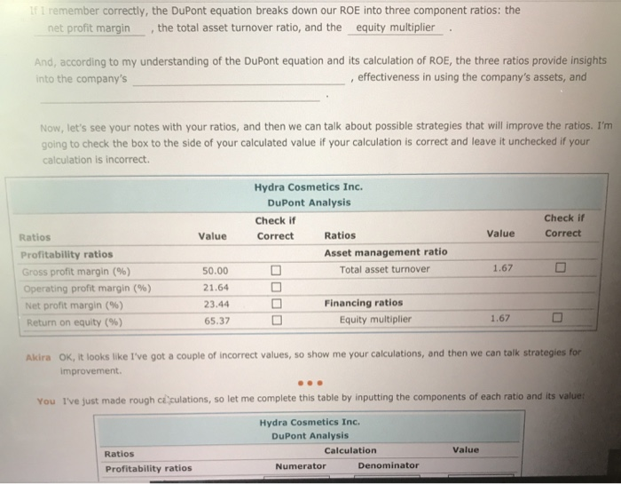 Solved and, according to my understanding of the Dupoint | Chegg.com