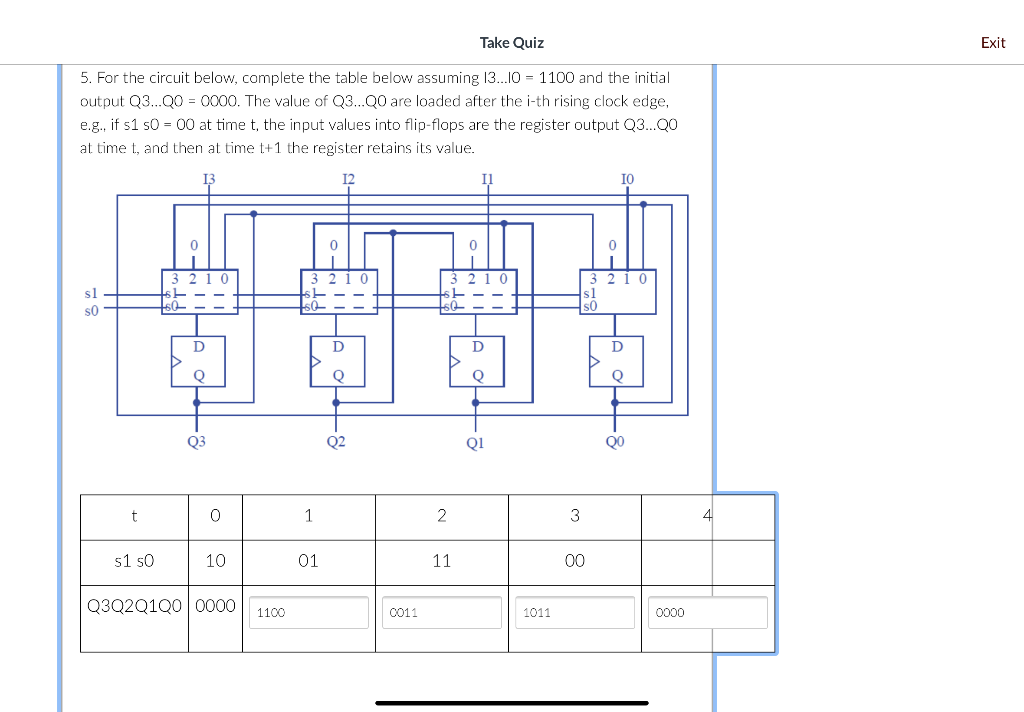 Solved 5. For the circuit below, complete the table below | Chegg.com