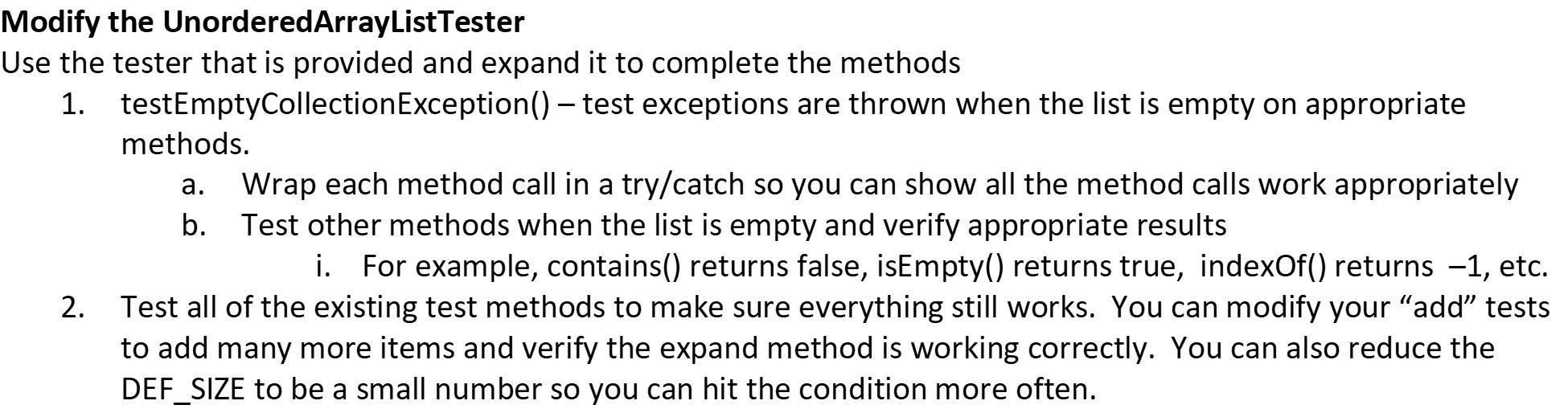 Solved a. Expand The Array Based List Implementations Modify | Chegg.com