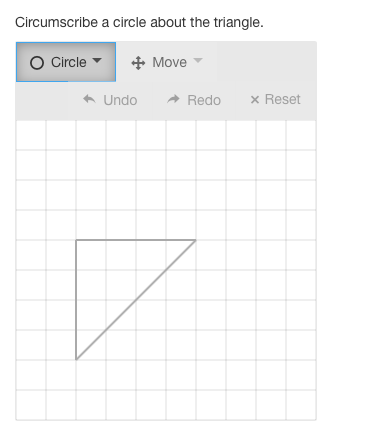 Solved Circumscribe a circle about the triangle. O Circle + | Chegg.com
