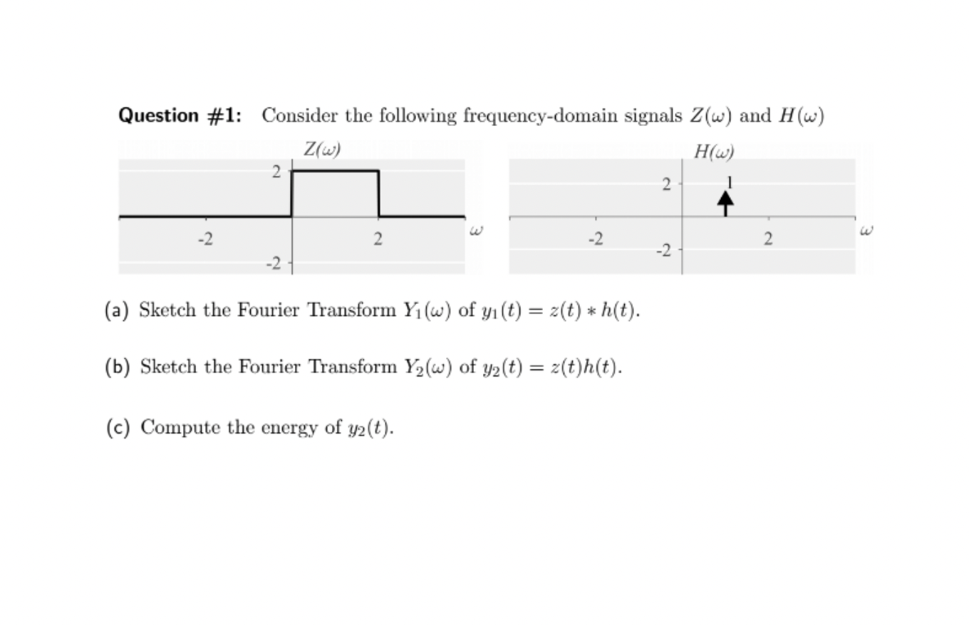 Solved Question #1: Consider the following frequency-domain | Chegg.com