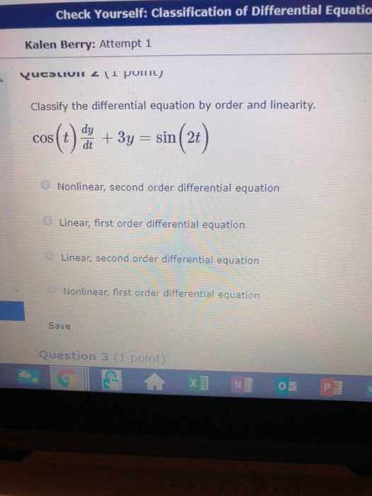Solved Classify the differential equation by order and | Chegg.com