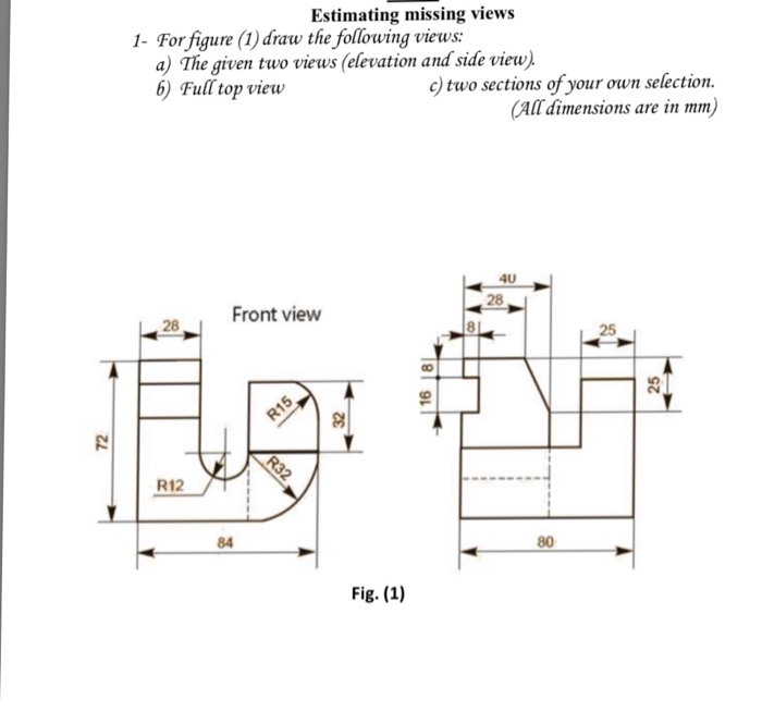 Solved Estimating missing views 1- For figure (1) draw the | Chegg.com
