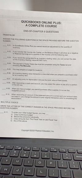 Solved QUICKBOOKS ONLINE PLUS: A COMPLETE COURSE | Chegg.com