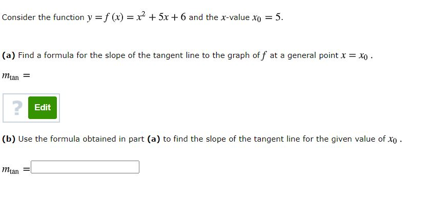 Solved Consider the function y = f(x) = x2 + 5x + 6 and the | Chegg.com