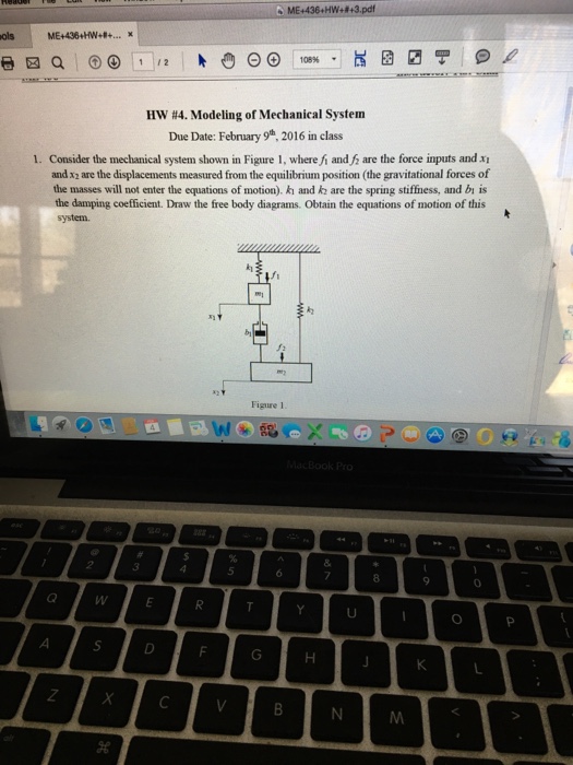 Solved Consider the mechanical system shown in Figure 1, | Chegg.com
