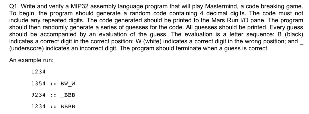 Q1. Write and verify a MIP32 assembly language | Chegg.com