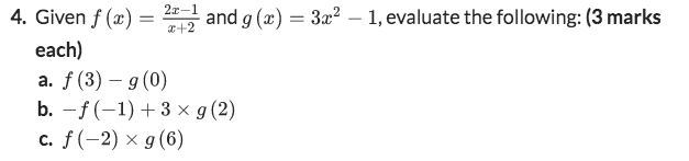 Solved 4. Given f (x) = 2+2 and g (x) = 3x2 and g(x) = 3x2 – | Chegg.com