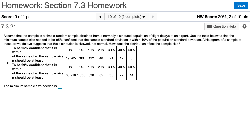 Solved Homework Section 7 3 Homework Save Score 0 Of 1 Pt