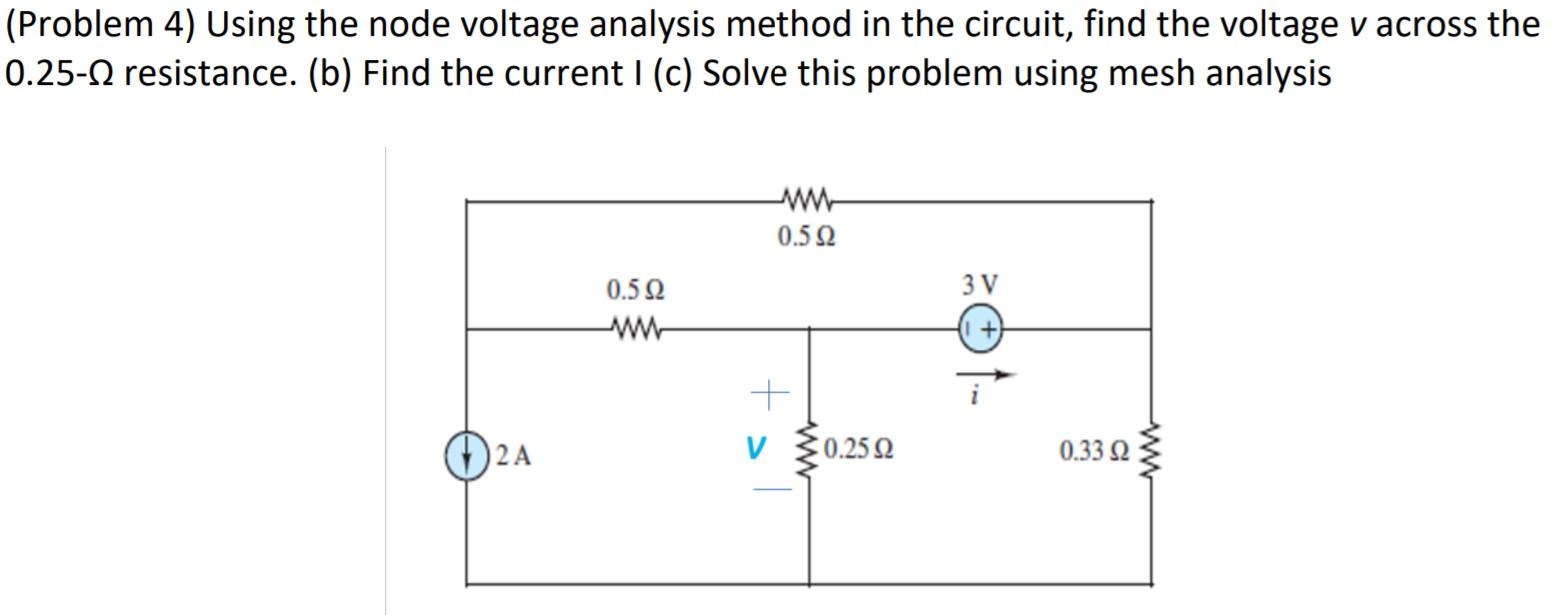 Solved (Problem 4) Using the node voltage analysis method in | Chegg.com