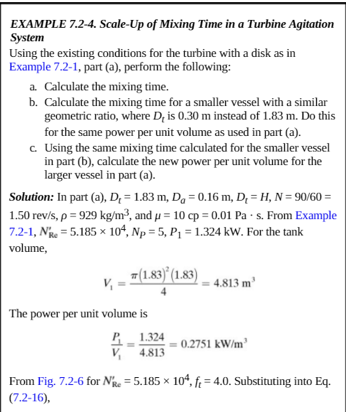 Solved Mixing Time in a Turbine-Agitated System. Do as | Chegg.com