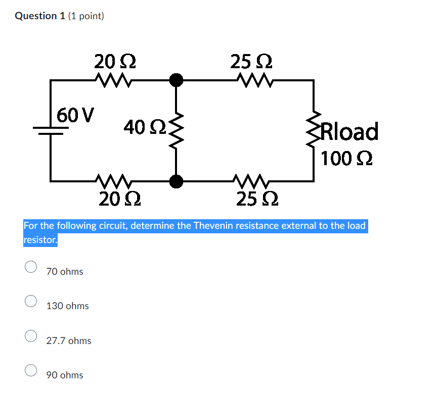 Solved For the following circuit, determine the Thevenin | Chegg.com