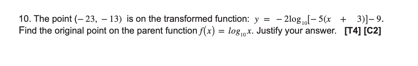 Solved 10. The point (−23,−13) is on the transformed | Chegg.com