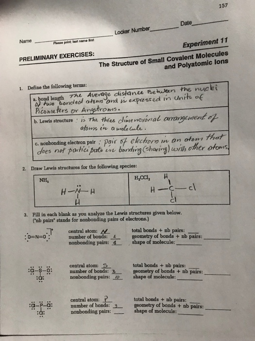 Solved 157 Date Locker Number- Name Please print last name | Chegg.com