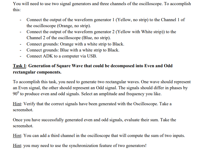 Solved I'm working with the Analog Discovery 2 ﻿kit. I need | Chegg.com