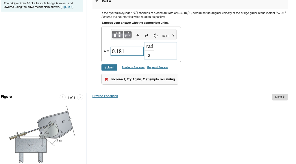 Solved The bridge girder G of a bascule bridge is raised and | Chegg.com