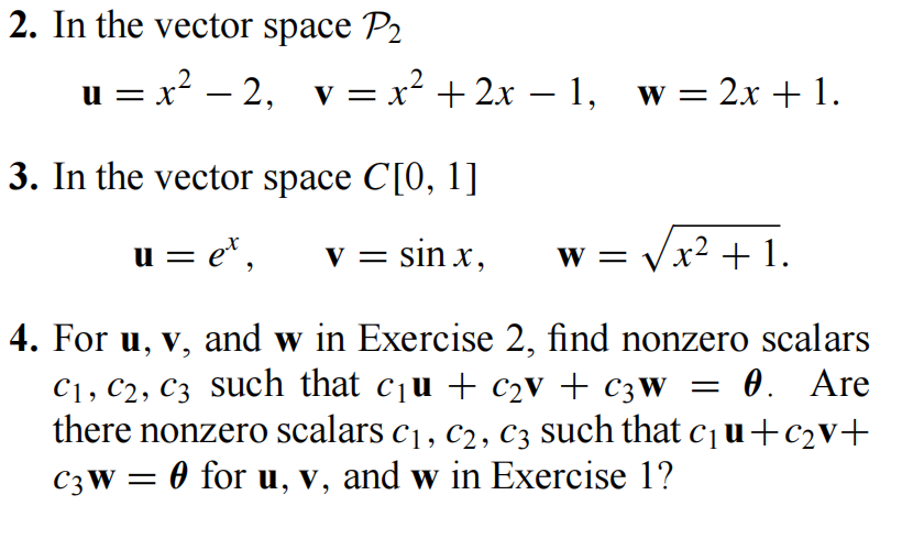 Solved For u,v, and w given in Exercises 1−3, calculate u− | Chegg.com