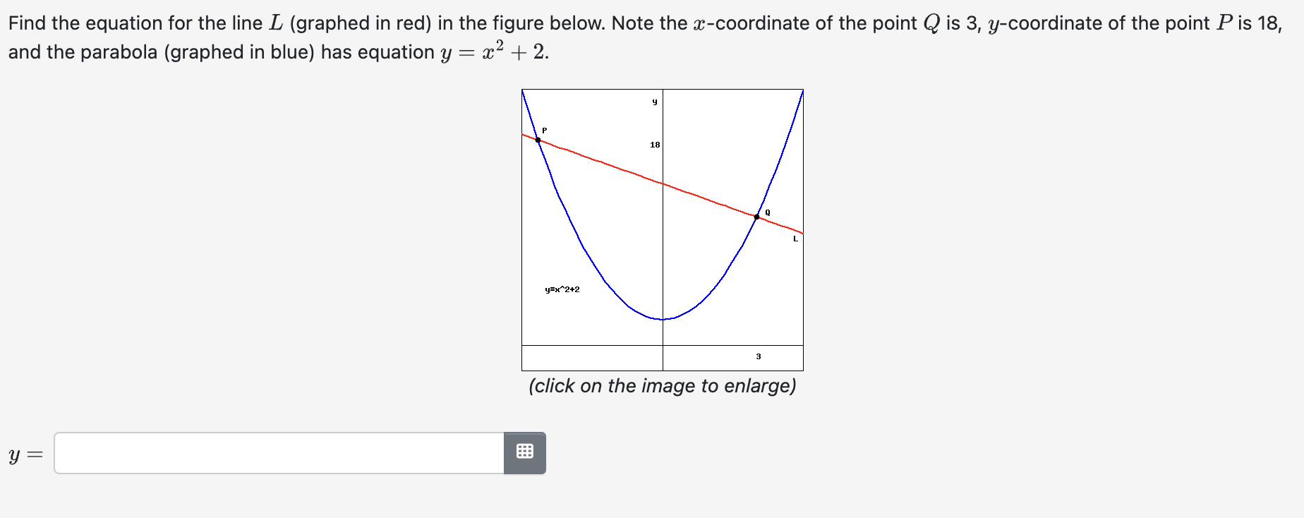 Solved Find the equation for the line L (graphed in red) in | Chegg.com