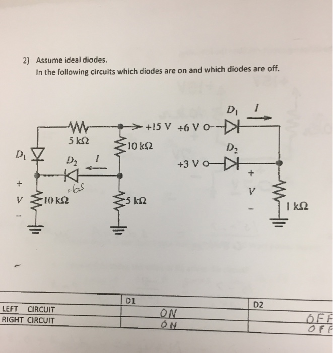 Assume ideal diodes. In the following circuits which | Chegg.com